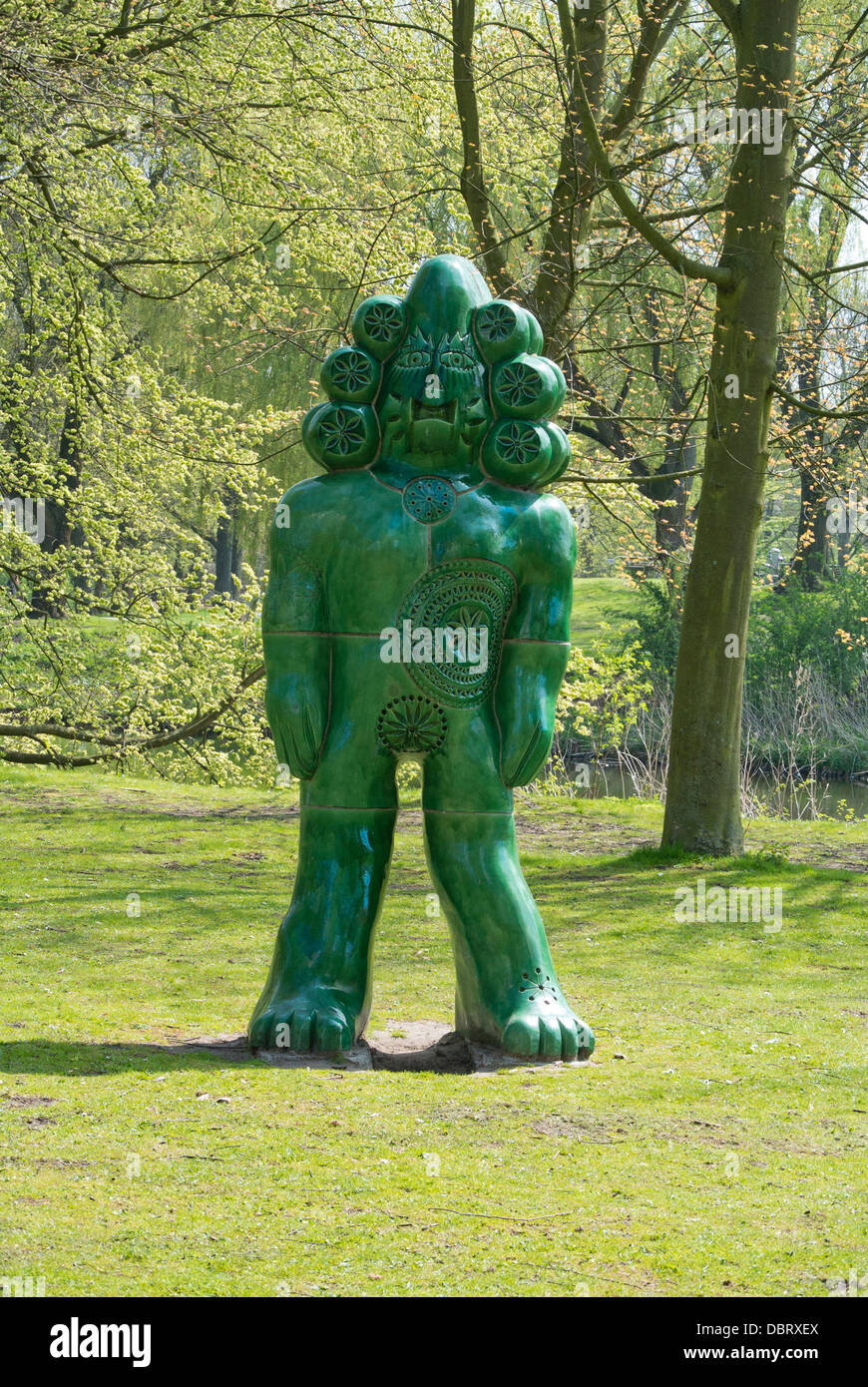 large green statue in Rembrandtpark Amsterdam Netherlands Stock Photo ...