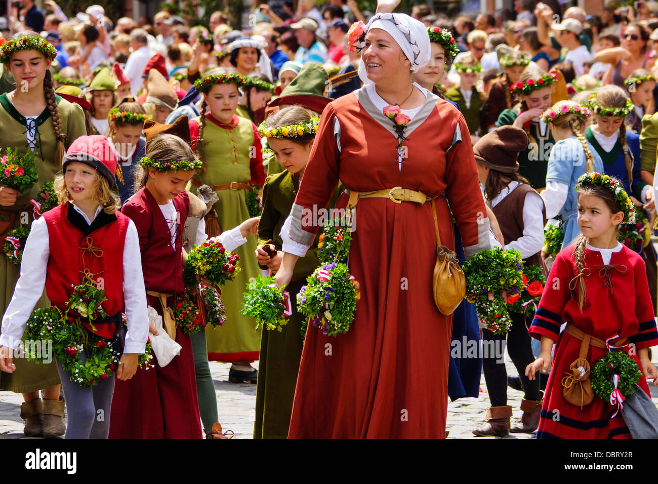 Medieval games during the Landshut Wedding historical pageant, Landshut ...