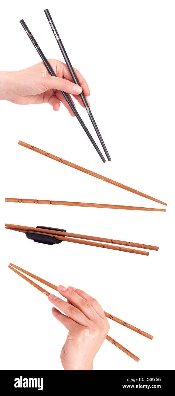chopsticks isolated on a white background set Stock Photo - Alamy
