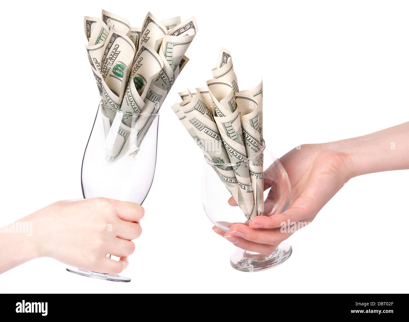 money Cocktail business concept present isolated. making toast Stock ...