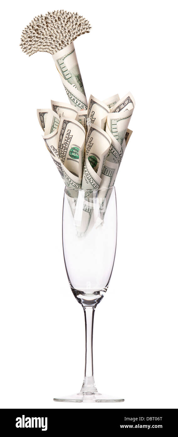 money Cocktail business concept present isolated on a white background ...