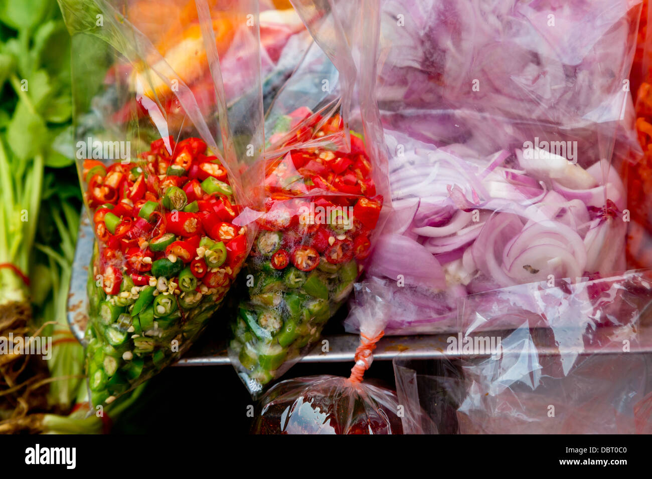 Sale of Chili Bags on a Market in Bangkok, Thailand Stock Photo - Alamy
