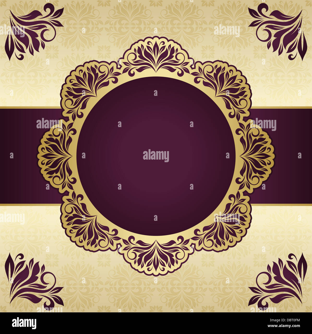 Floral round frame. Abstract background Stock Photo - Alamy