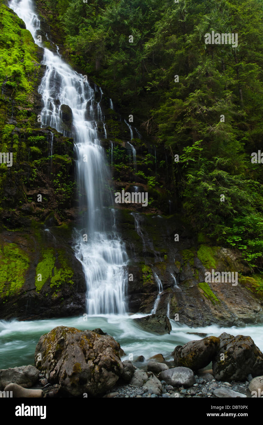 Waterfall alongside the Boulder River, Boulder River Wilderness, Mount ...