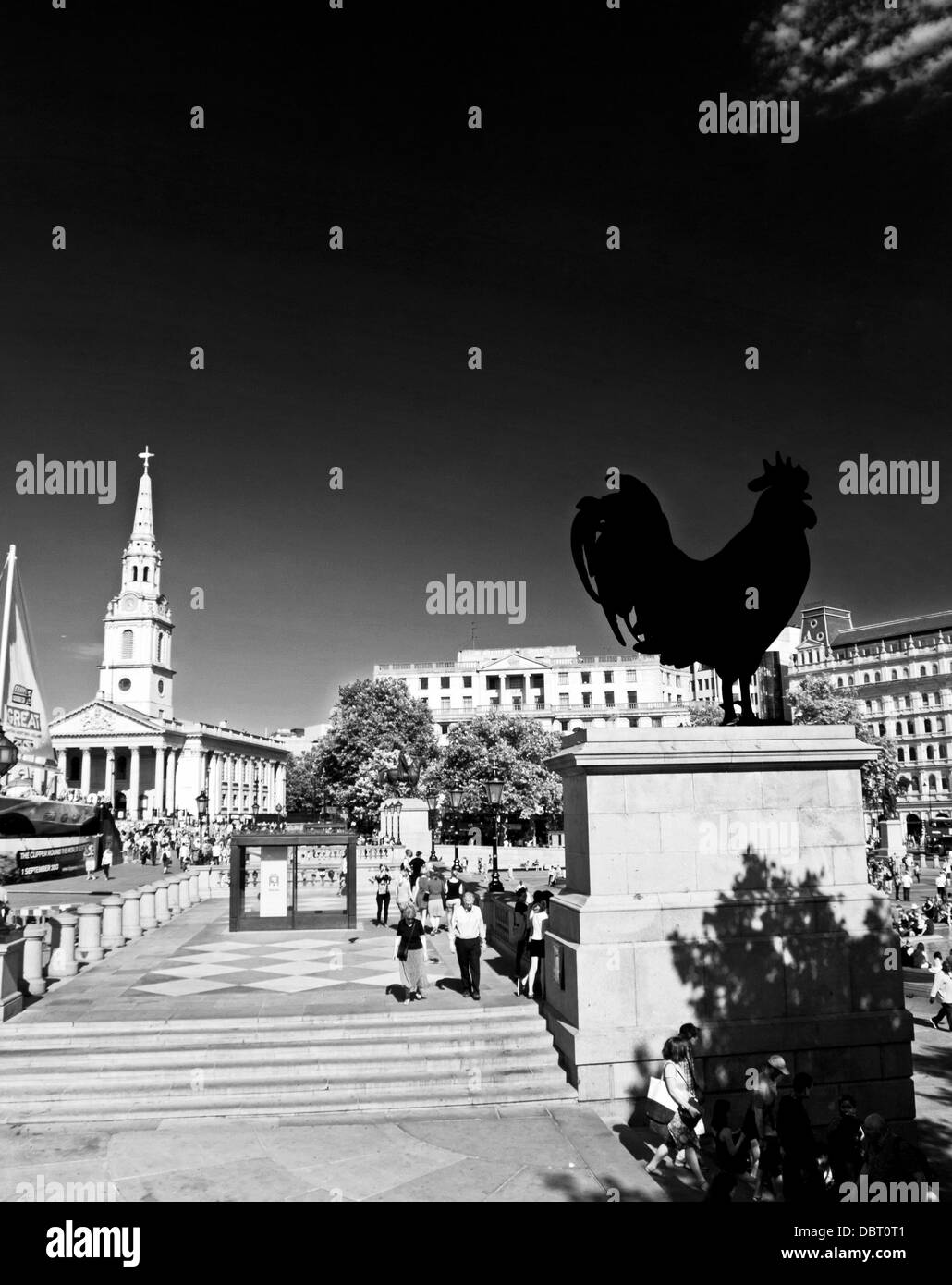 Silhouette of Hahn/Cock, a giant cockerel sculpture by German artist ...