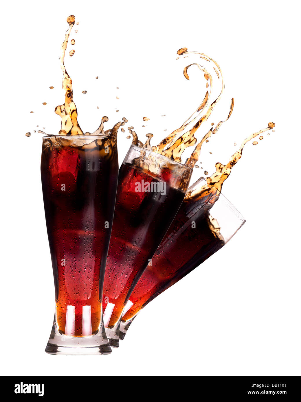Fresh coke background with splash isolated on a white Stock Photo - Alamy