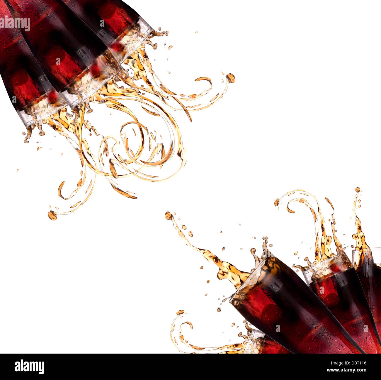 Fresh coke background with splash isolated on a white Stock Photo - Alamy