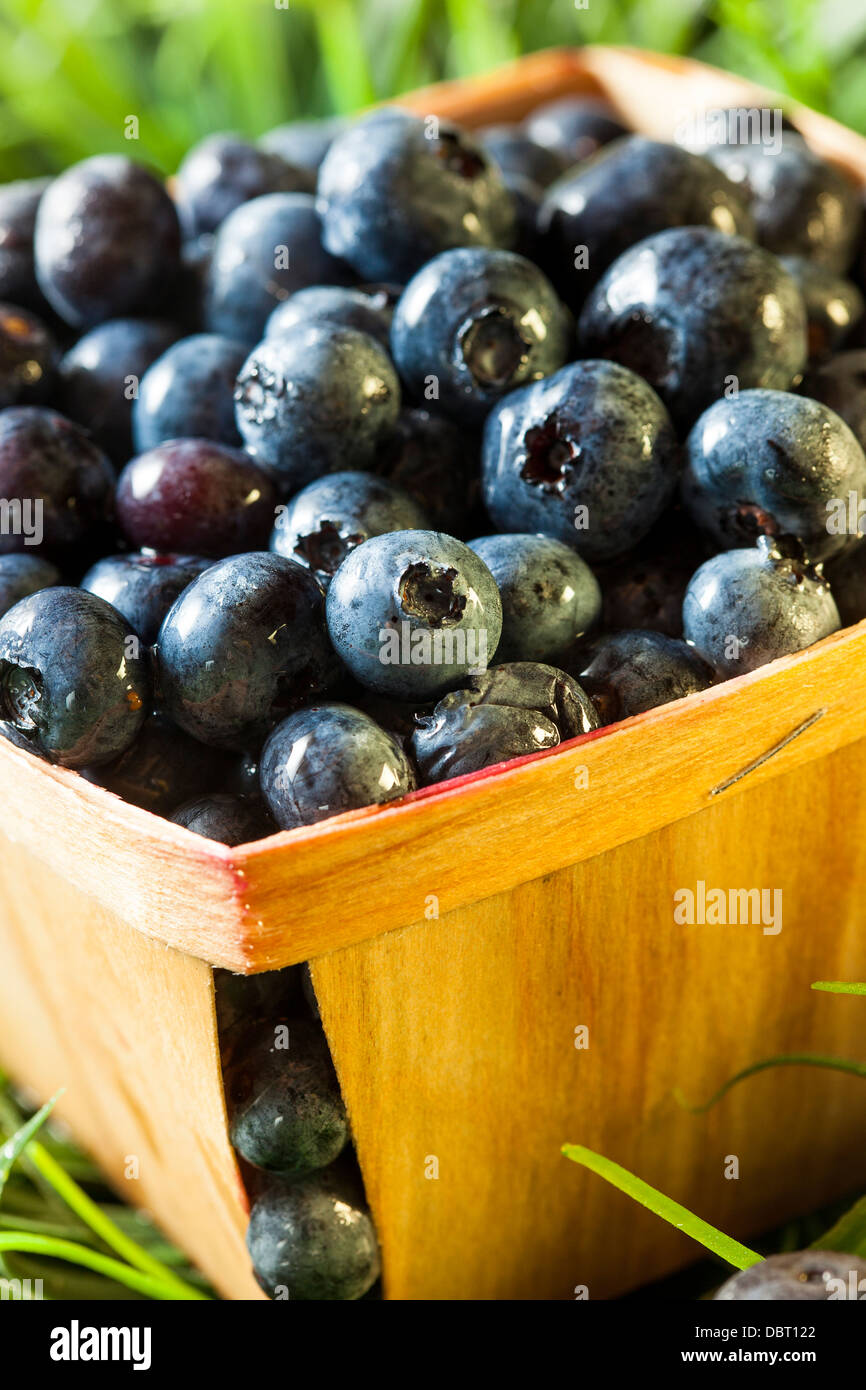 Group of Organic Blueberries in a Basket Stock Photo - Alamy