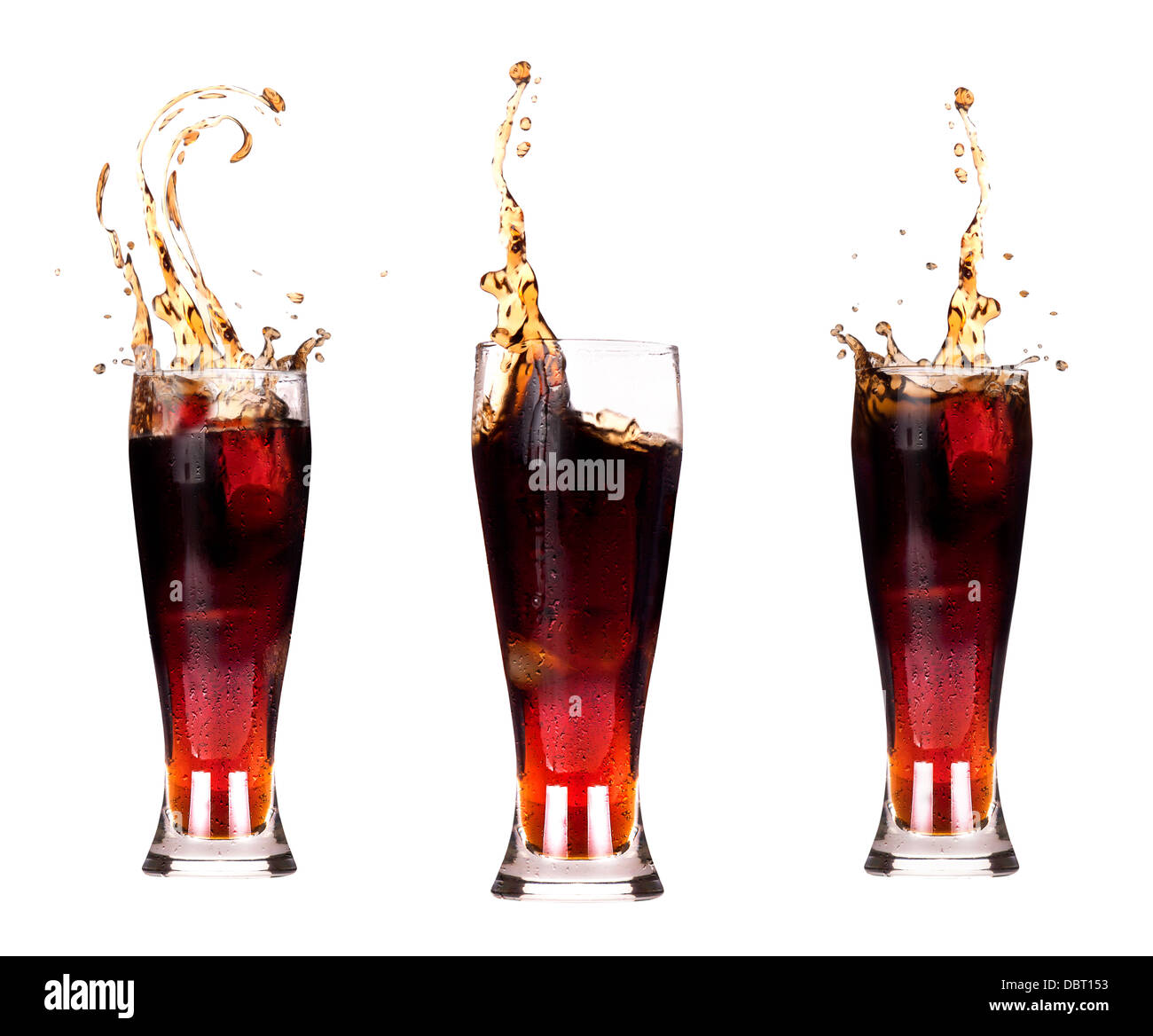 Fresh coke background with splash isolated on a white Stock Photo - Alamy