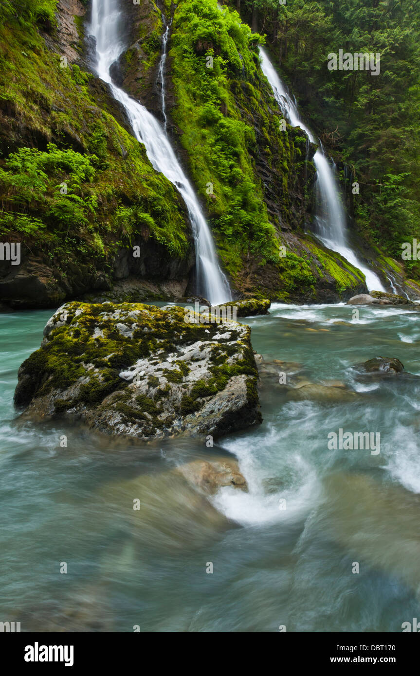 Waterfall alongside the Boulder River, Boulder River Wilderness, Mount ...