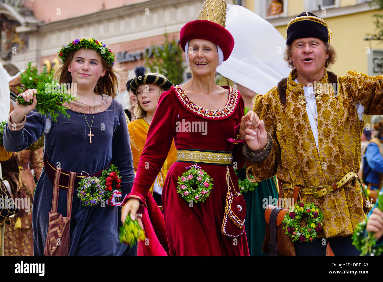 Medieval games during the Landshut Wedding historical pageant, Landshut ...