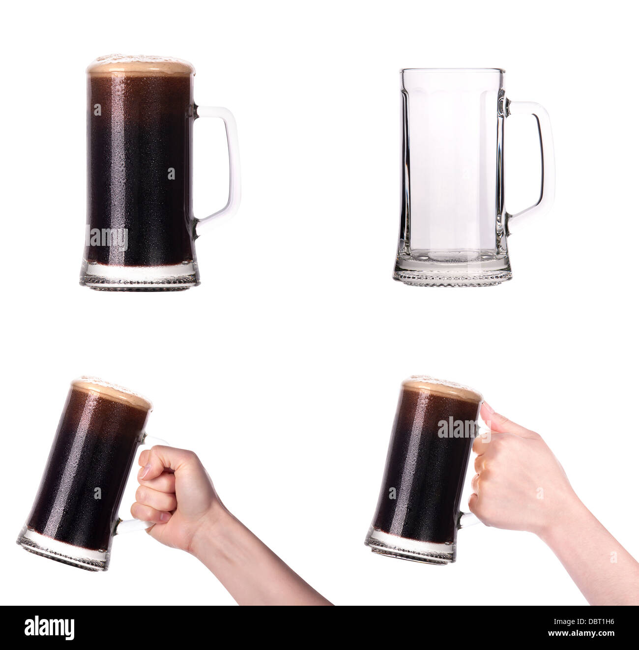 beer in hand collection isolated on a white background Stock Photo - Alamy