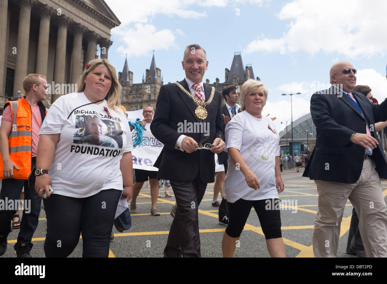 Lord Mayor of Liverpool Gary Millar leads the Liverpool Pride march ...