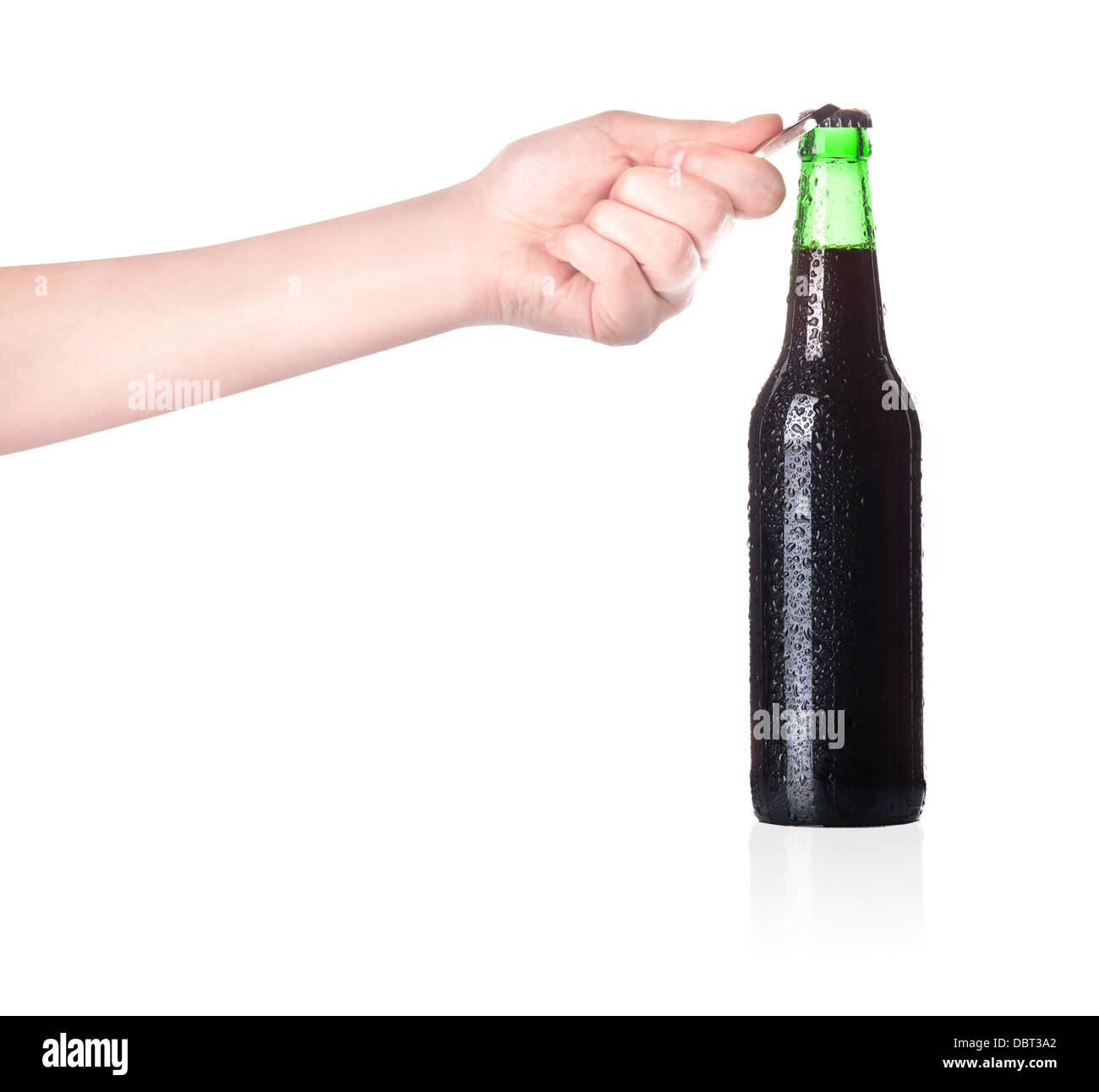 Hand holding opening beer bottle hi-res stock photography and images ...