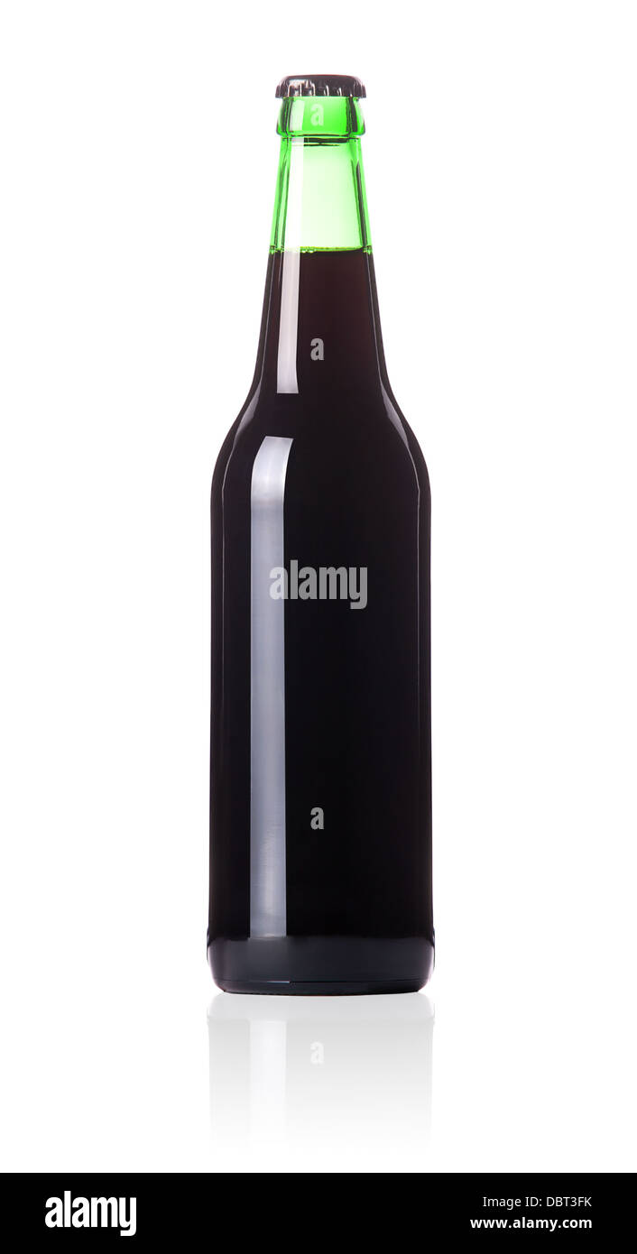 Bottle of dark beer isolated on a white background Stock Photo - Alamy