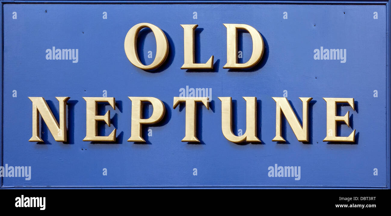 Old Neptune Pub Sign. Famous Pub on the beach at Whitstable Stock Photo ...