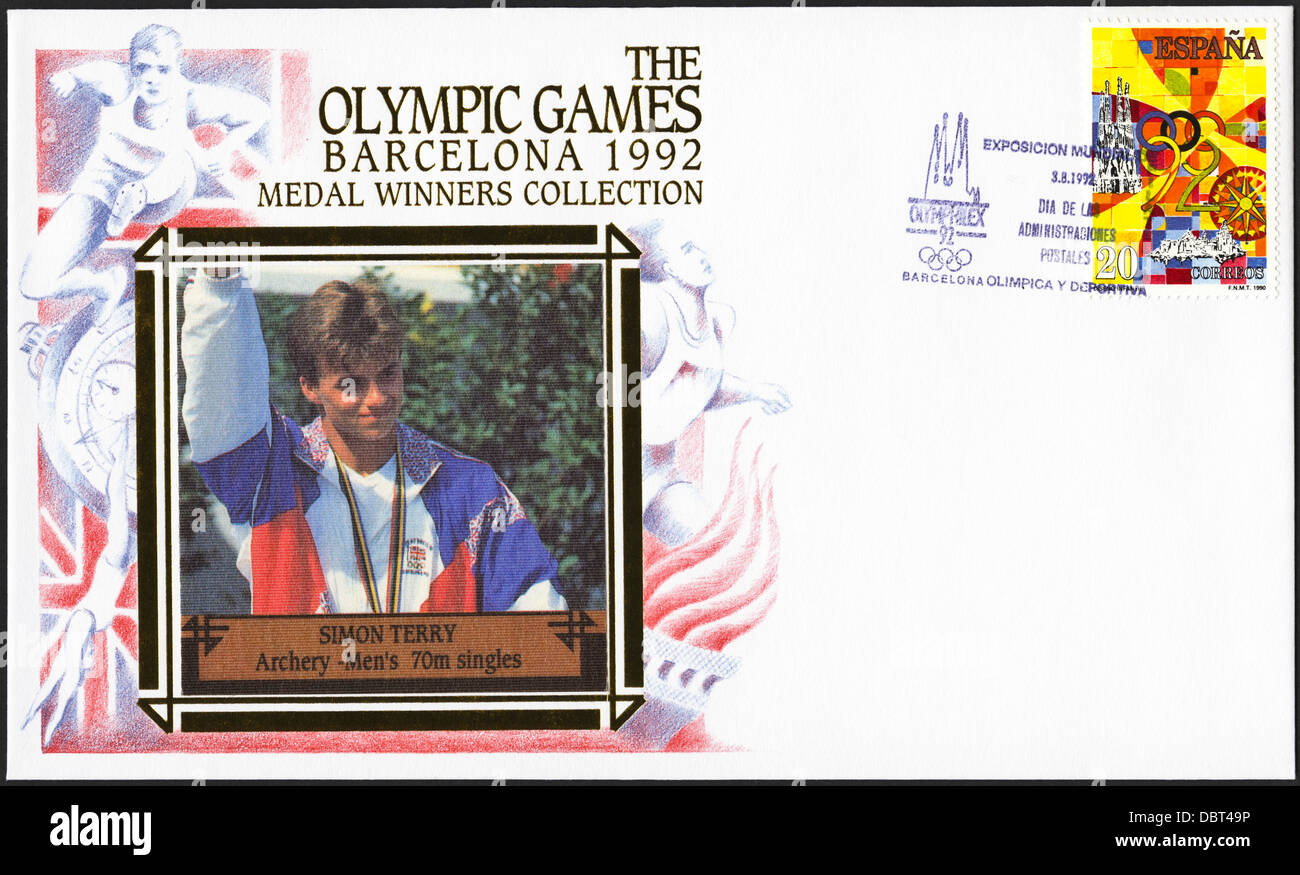 1990s Postage stamp commemorative first day cover of the Medal Winners ...