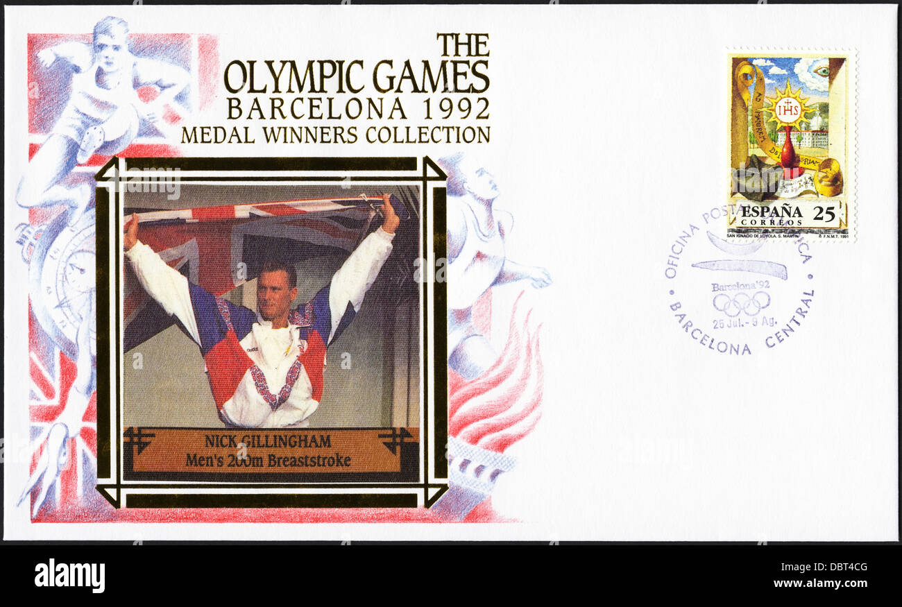 Postage stamp commemorative first day cover of the Medal Winners ...