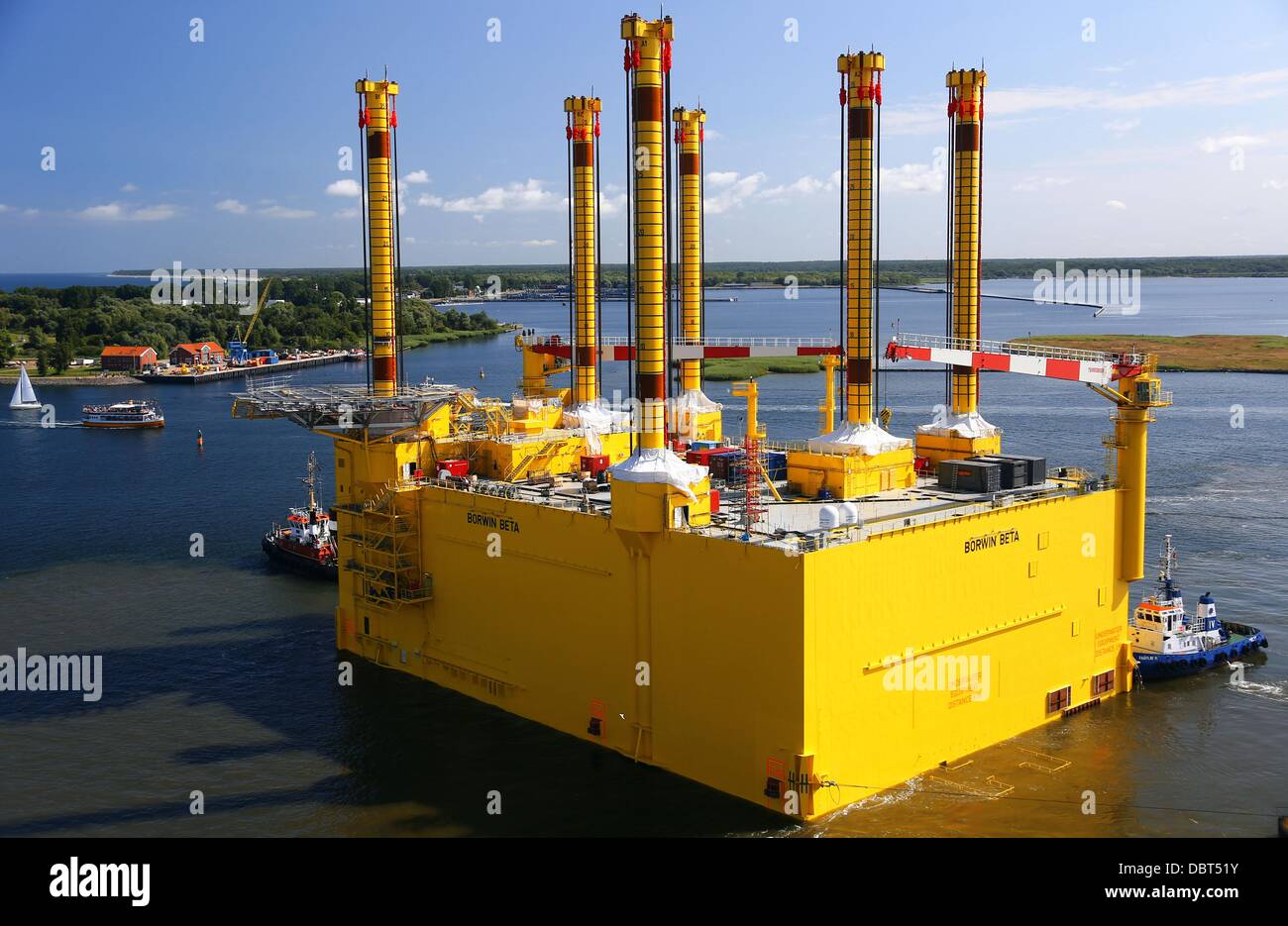 Rostock-Warnemuende, Germany. 04th Aug, 2013. Transformer platform ...