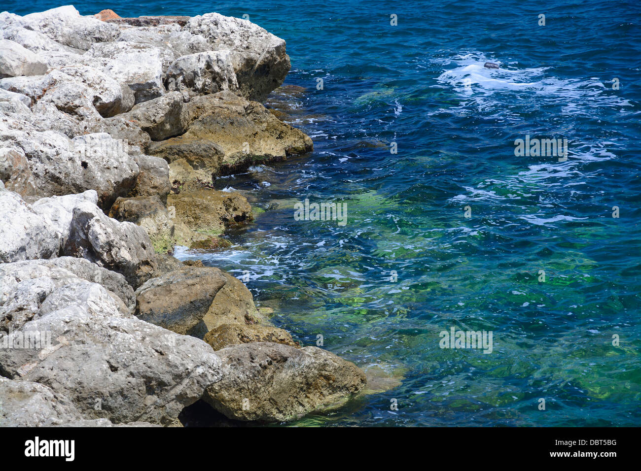 White rocks by Mediterranean seashore Stock Photo - Alamy