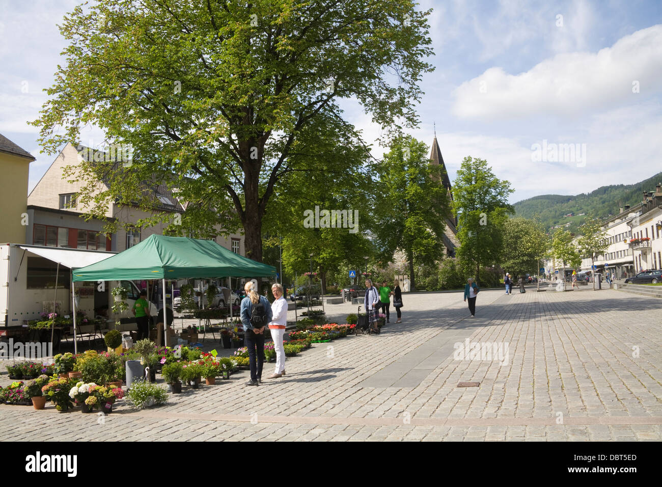 Voss Hordaland Norway Europe market stall selling plants in ...