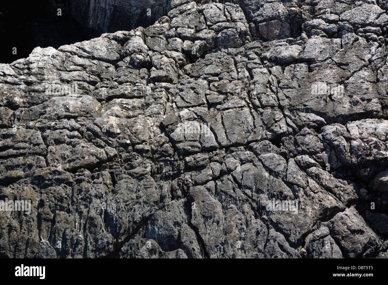 Weathered limestone rock, Cape Formentor, Majorca, Spain. Background ...