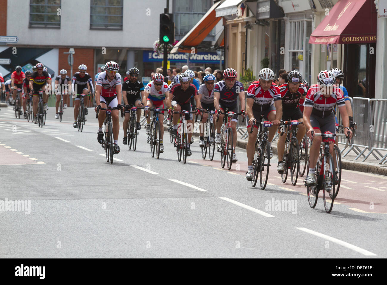 Wimbledon London, UK. 4th August 2013. Cyclists take part in the London ...
