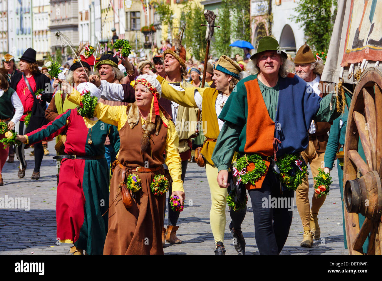 Medieval games during the Landshut Wedding historical pageant, Landshut ...