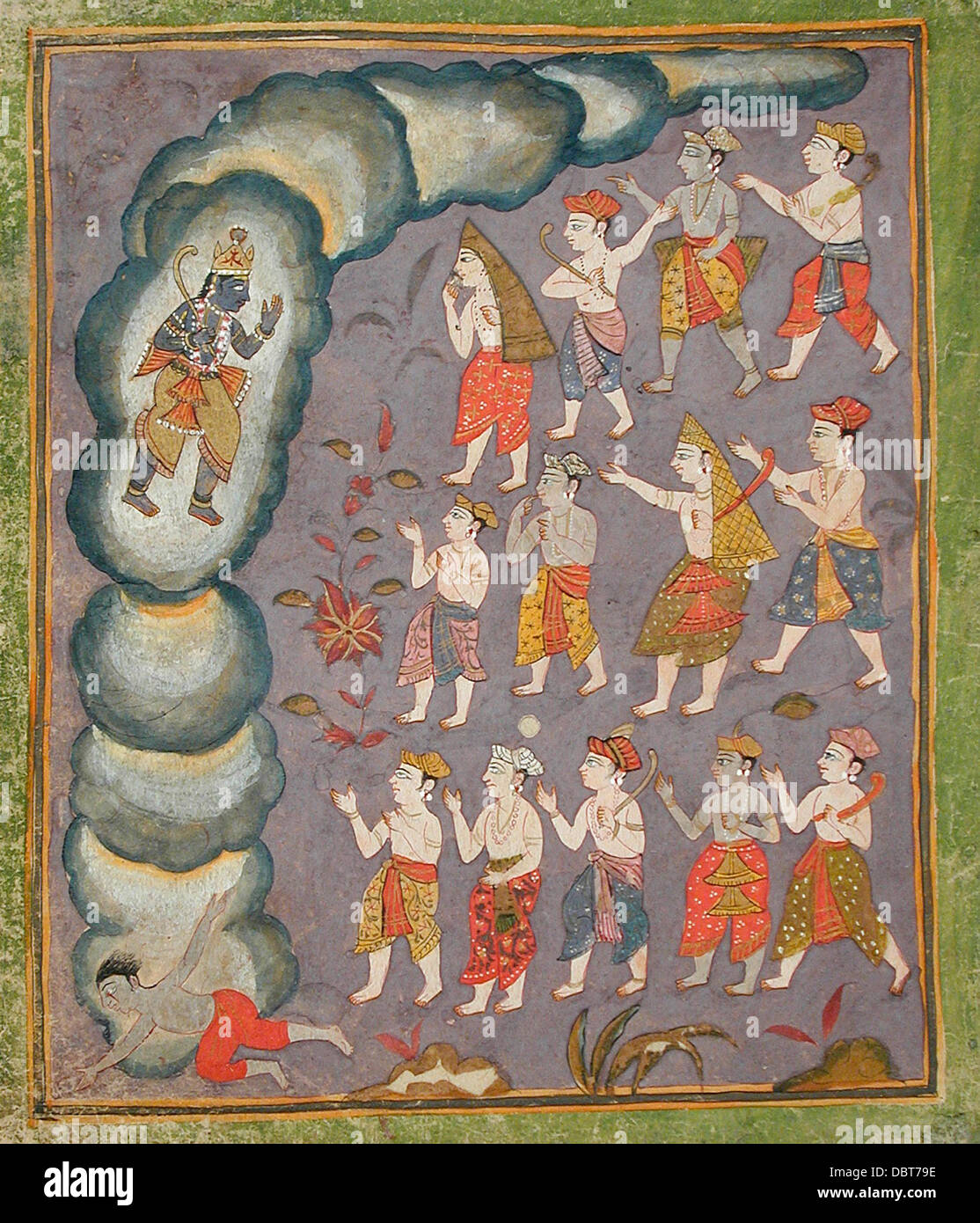 Krishna Kills The Tornado Demon Trinavarta, Folio from the 'Tularam ...