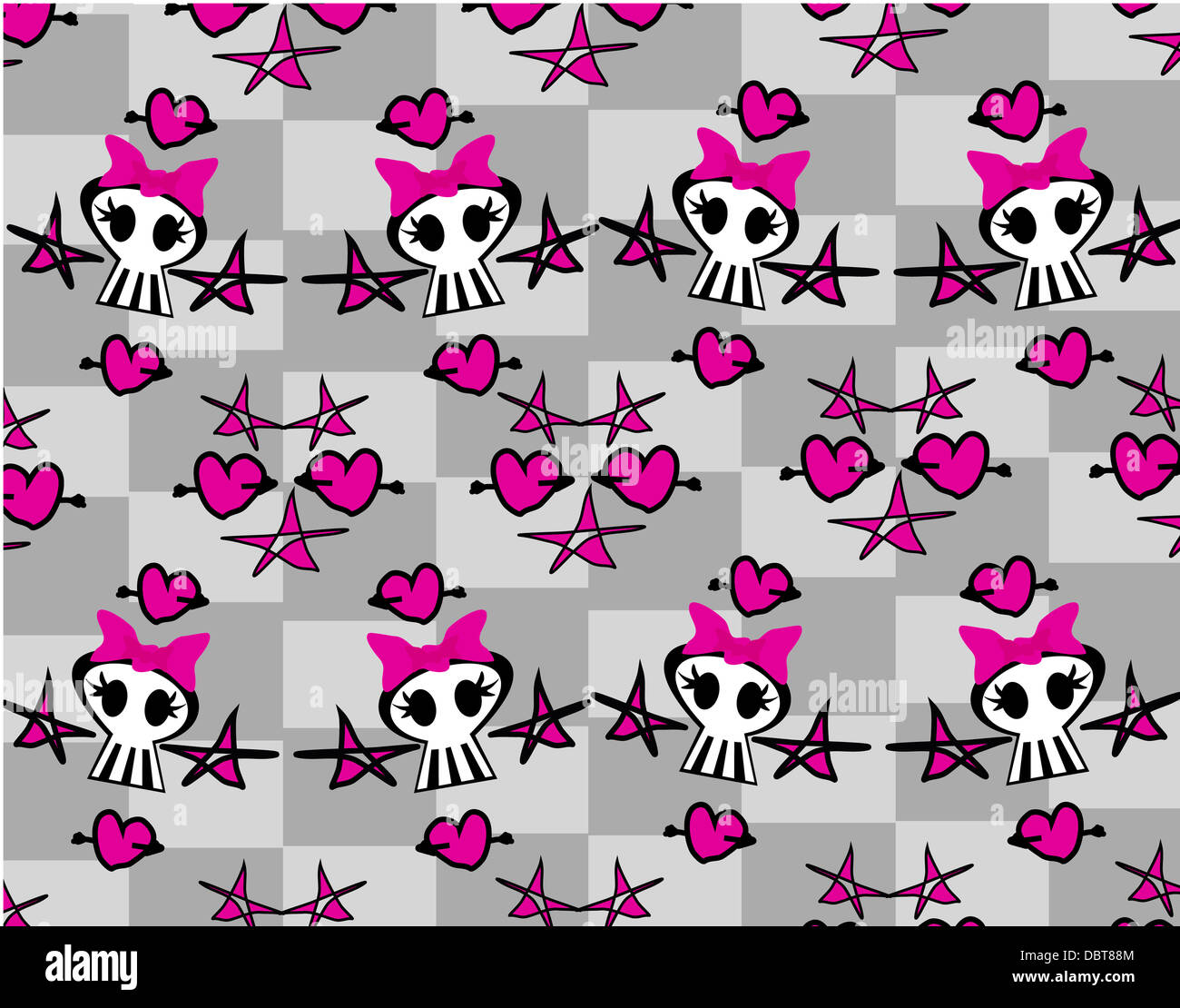 Abstract emo pattern background skull hi-res stock photography and ...