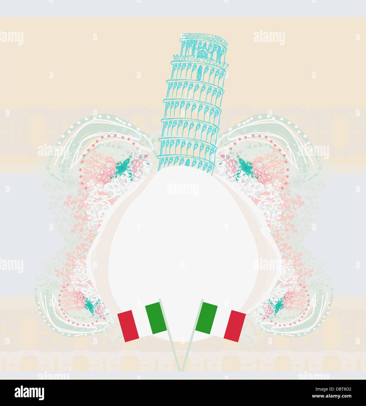 vector pisa tower card Stock Photo - Alamy