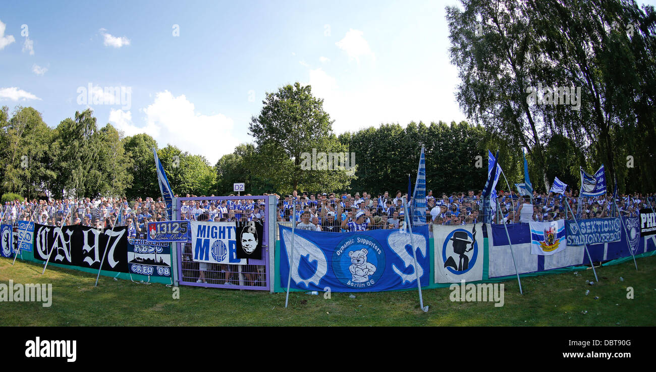 Berlin soccer fans for the start of the first round DFB Cup match ...