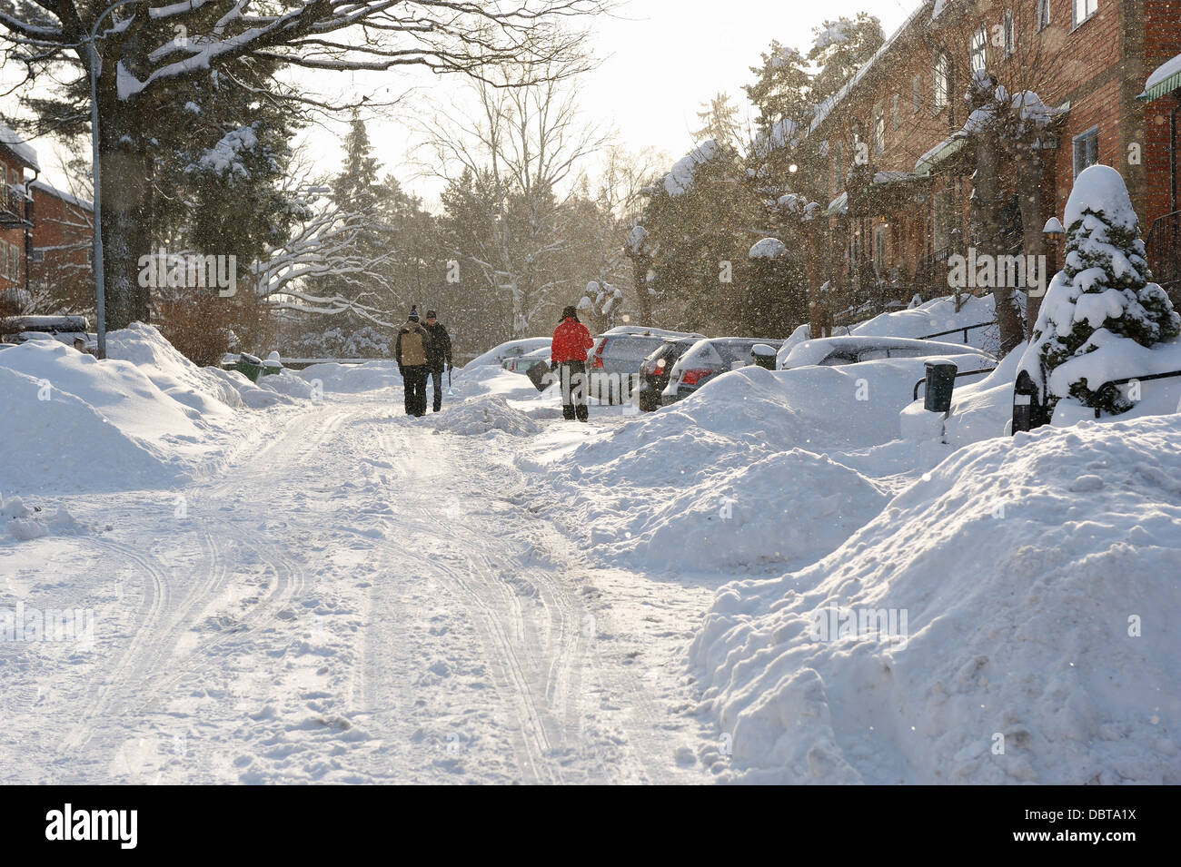 Street covered in deep snow Stock Photo - Alamy