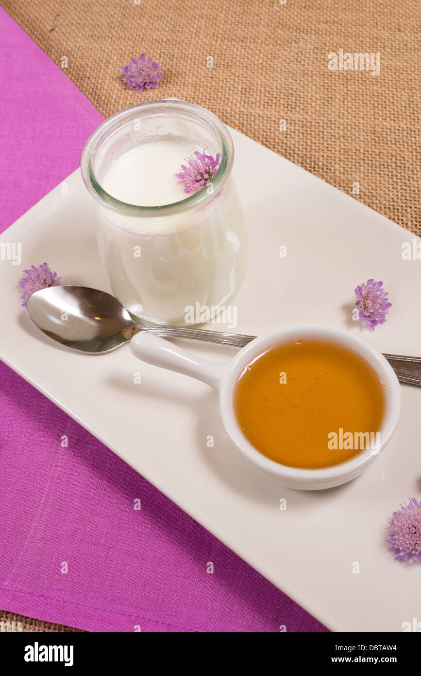 Fresh curd served with a portion of honey Stock Photo - Alamy Fresh curd served with a portion of honey Stock Photo - Alamy