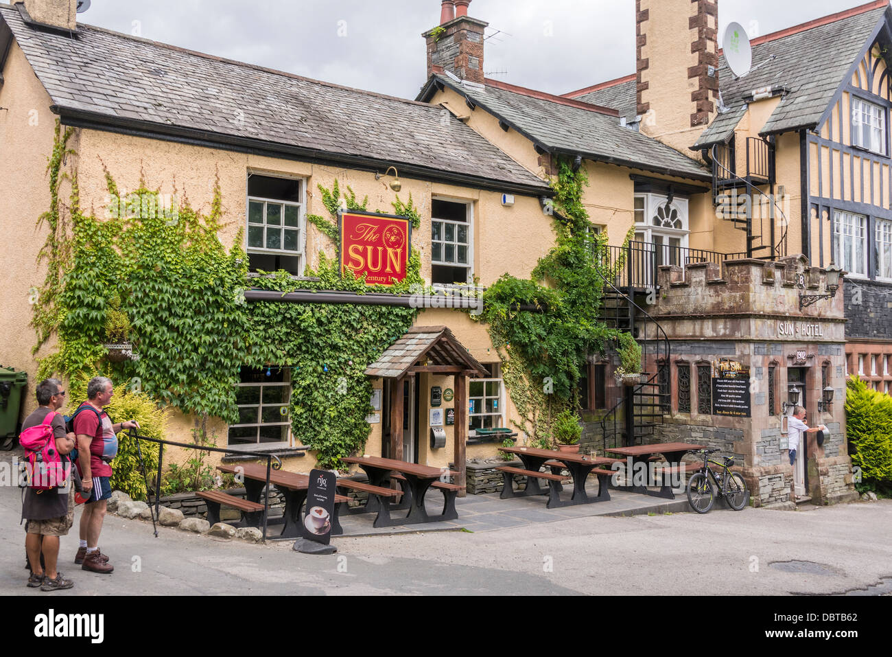 The Sun Hotel in Coniston. Cumbria North West England Donald Campbell ...
