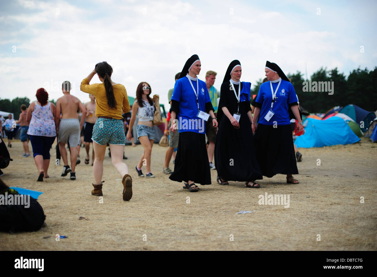 Nuns as part as the peace patrol seen at the Przystanek Woodstock music ...