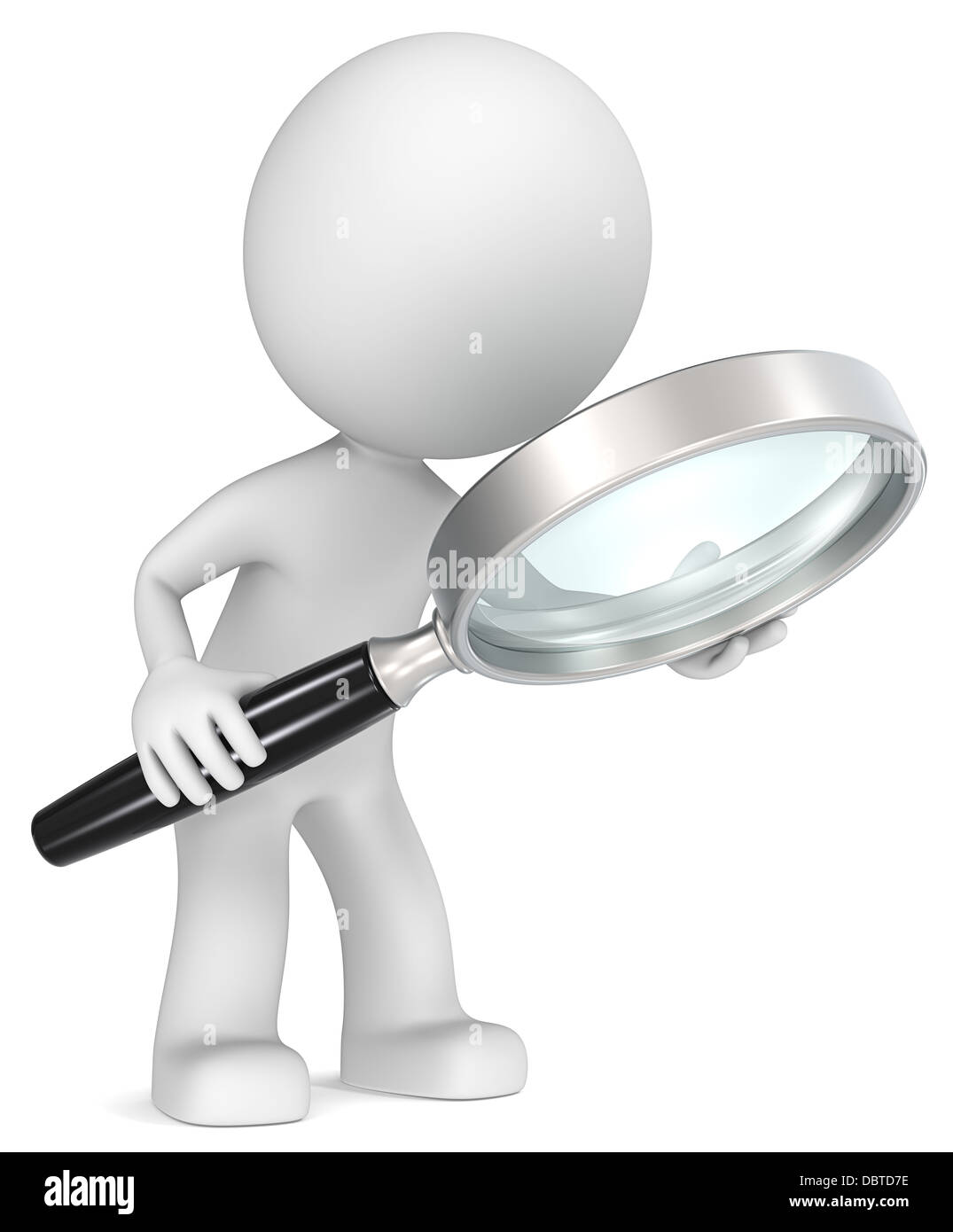 The Dude holding magnifying glass. Side view Stock Photo - Alamy