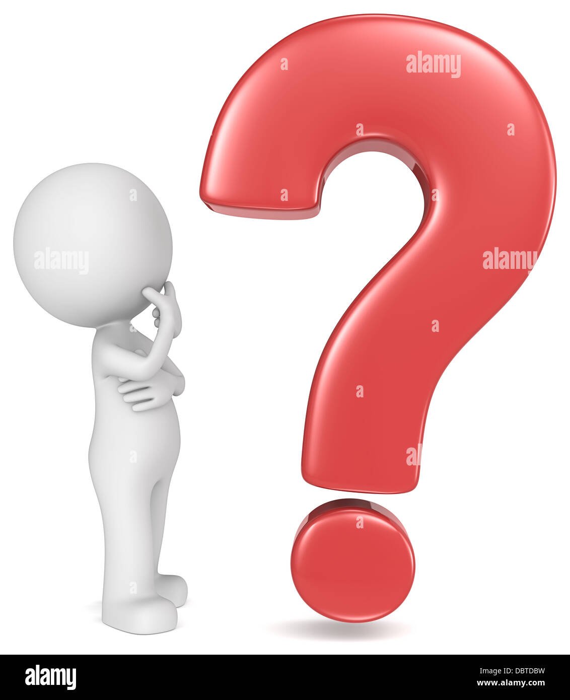 3d small person question mark hi-res stock photography and images - Alamy