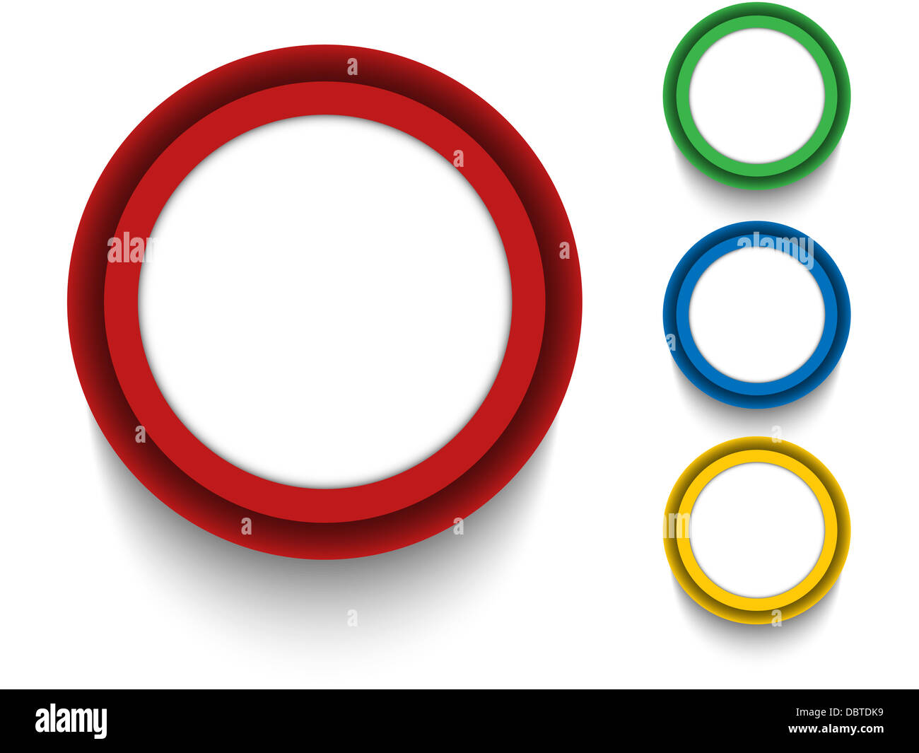 Vector - Set of Four Colorful Buttons Icons Stock Photo - Alamy