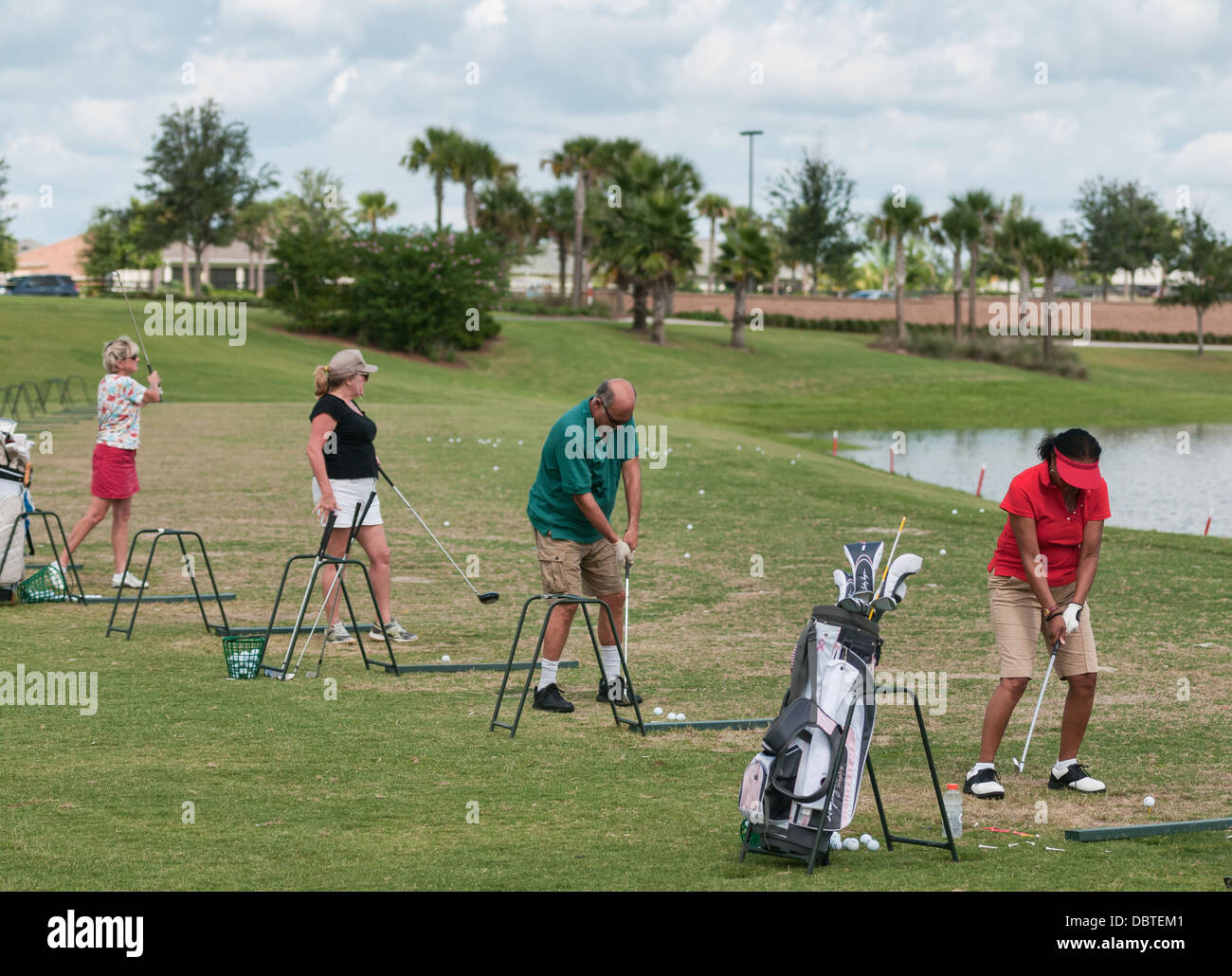 Sarasota Golf Range Practice Center in The Villages, Florida USA. An ...