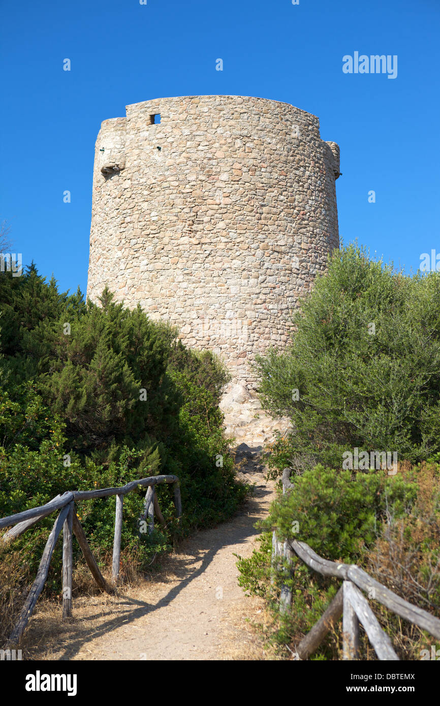 Ancient Spanish tower at Vignola Mare Stock Photo - Alamy