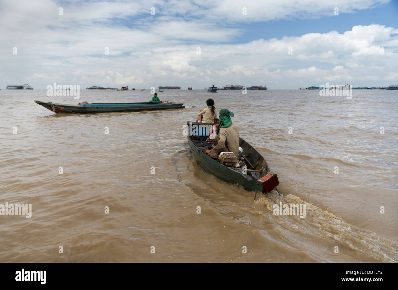 Boats on Tonle Sap lake Cambodia Stock Photo - Alamy