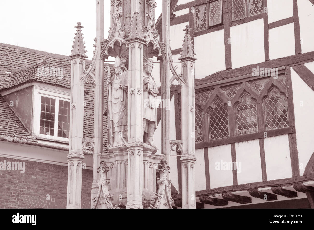 Buttercross, Winchester; England; UK in Black and White Sepia Tone ...