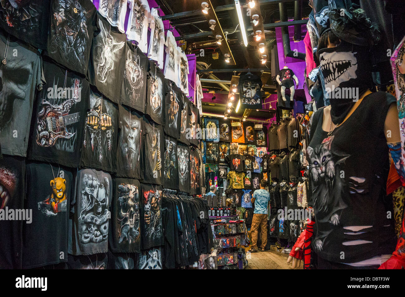A fantasy tee shirt store in Camden Market, London, England, UK Stock ...