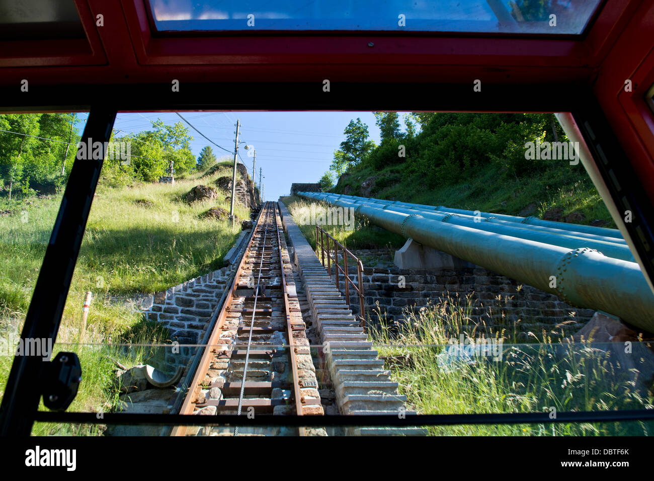 Switzerland, Canton Ticino, Ritom-Piora, Cable car rope Stock Photo - Alamy
