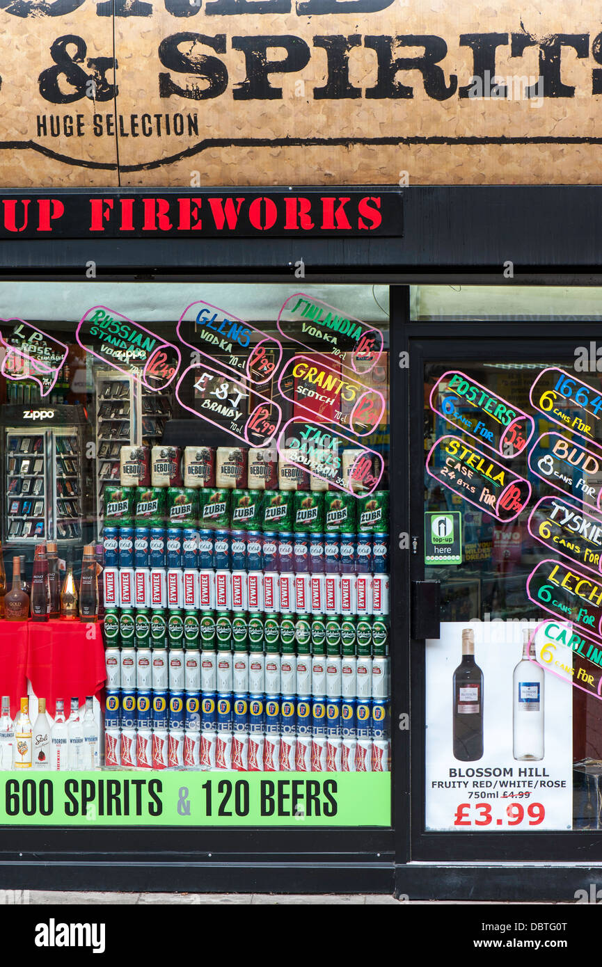 Polish beer window display London UK alcohol Stock Photo - Alamy