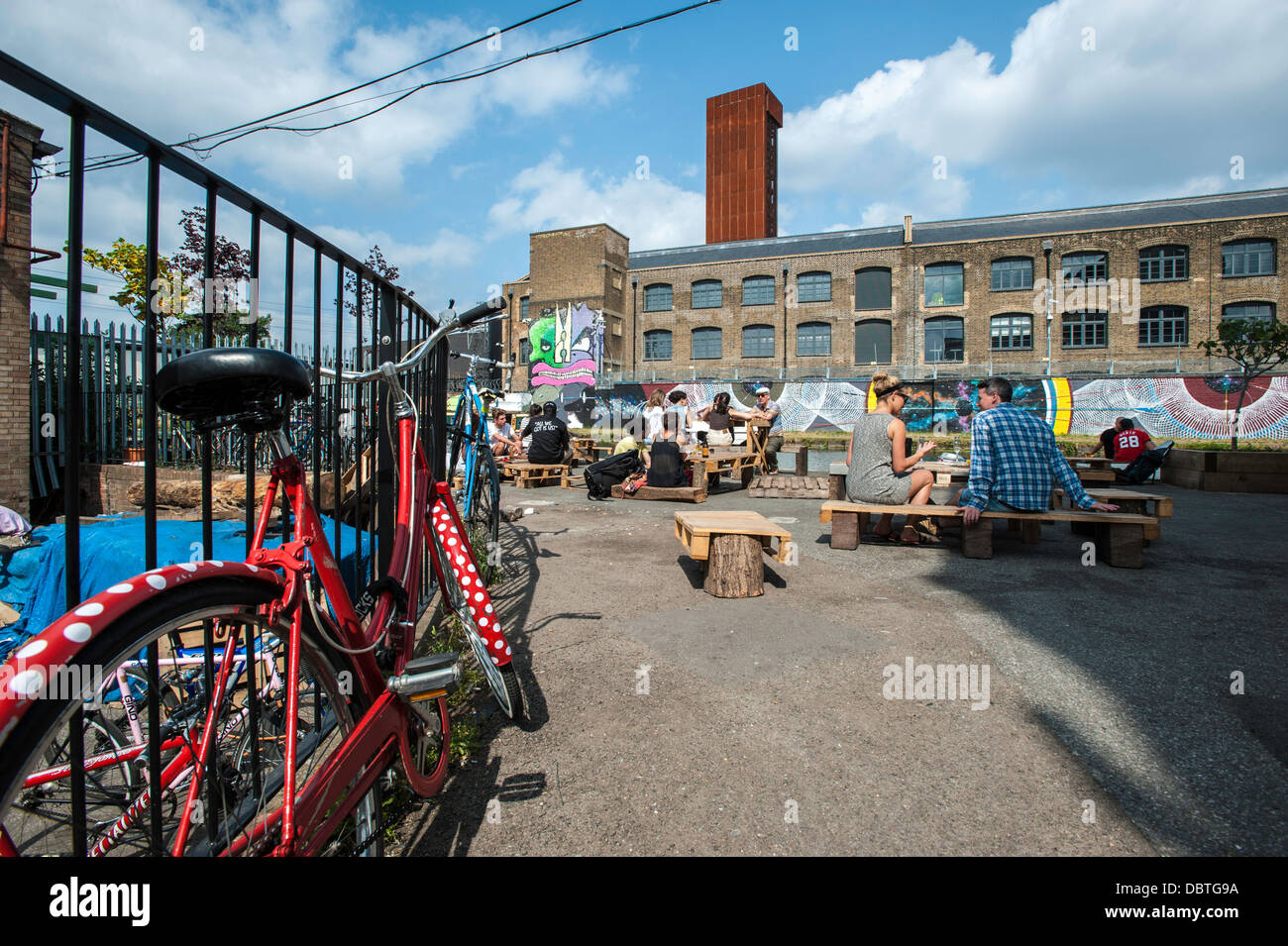 beer canal drink drinking outing pub river Hackney Stock Photo - Alamy
