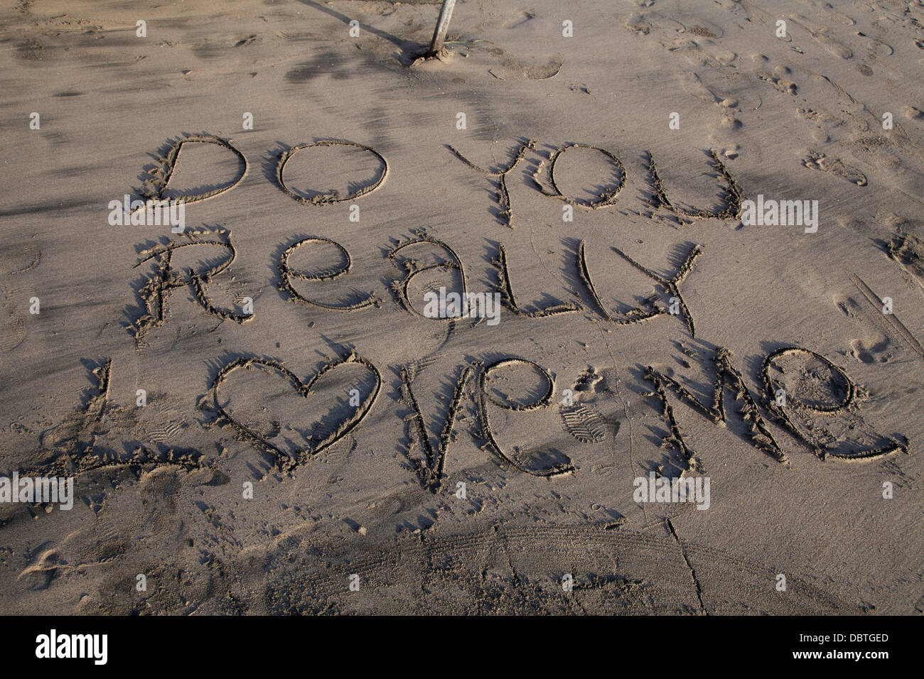 Message in Sand, Seminyak Beach, Seminyak, Bali, Indonesia Stock Photo ...