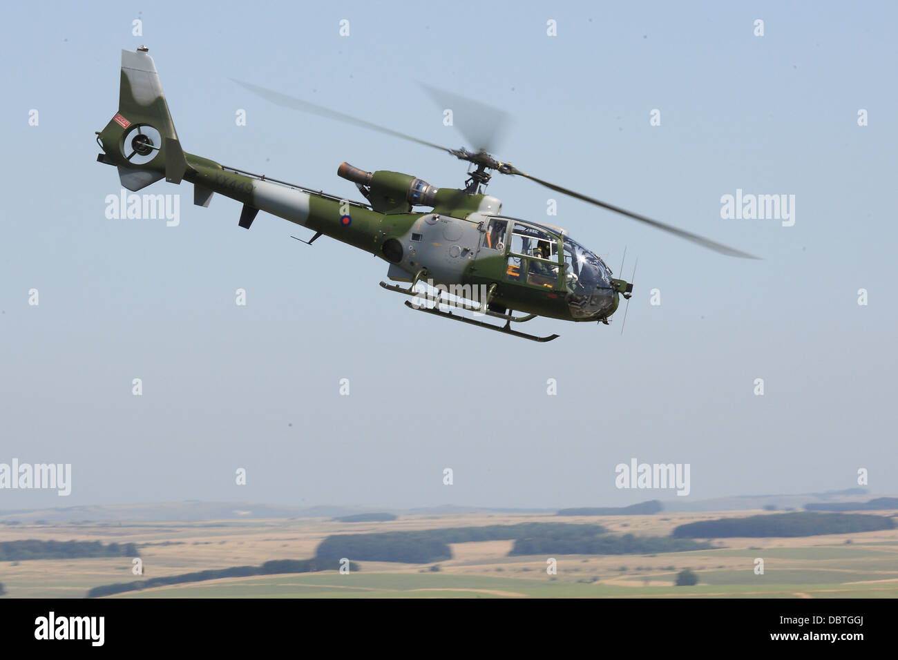 Aérospatiale Gazelle military helicopter conducts pilot training on ...