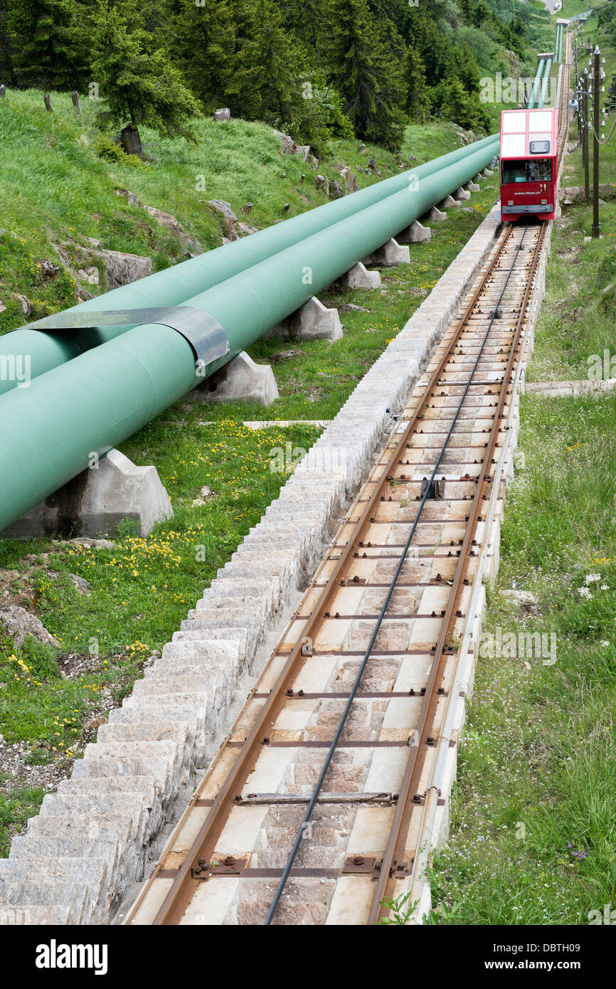 Switzerland, Canton Ticino, Ritom-Piora, Cable car rope Stock Photo - Alamy